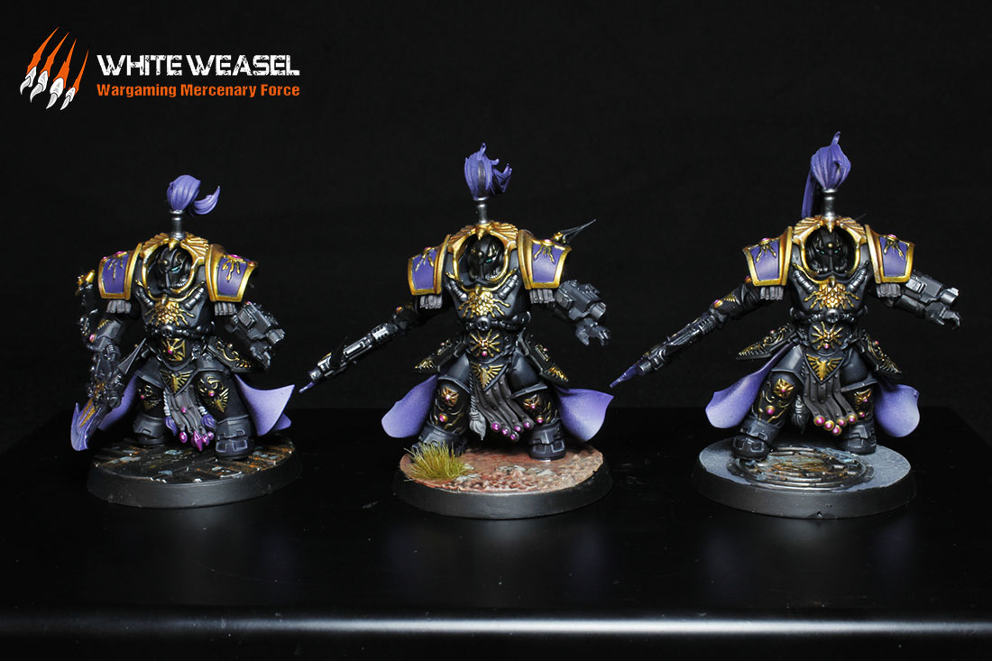 Adeptus Custodes army purple & black scheme - White Weasel Studio