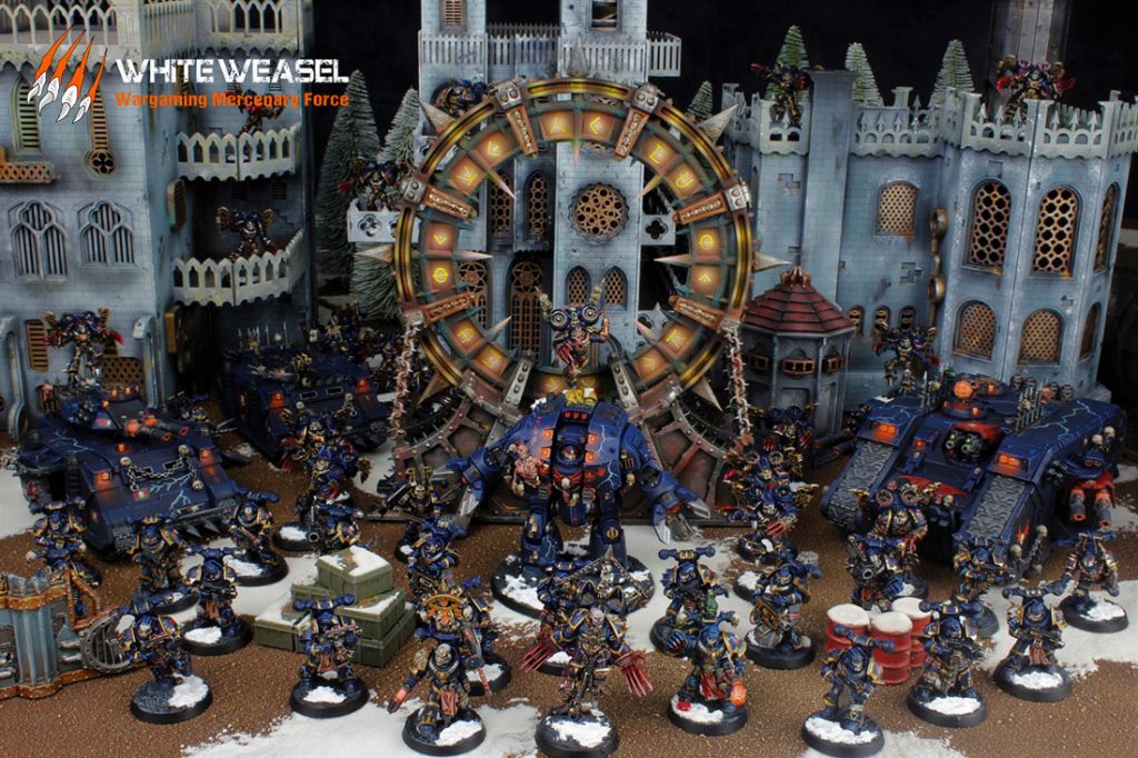 Night Lords Army with scenery - White Weasel Studio